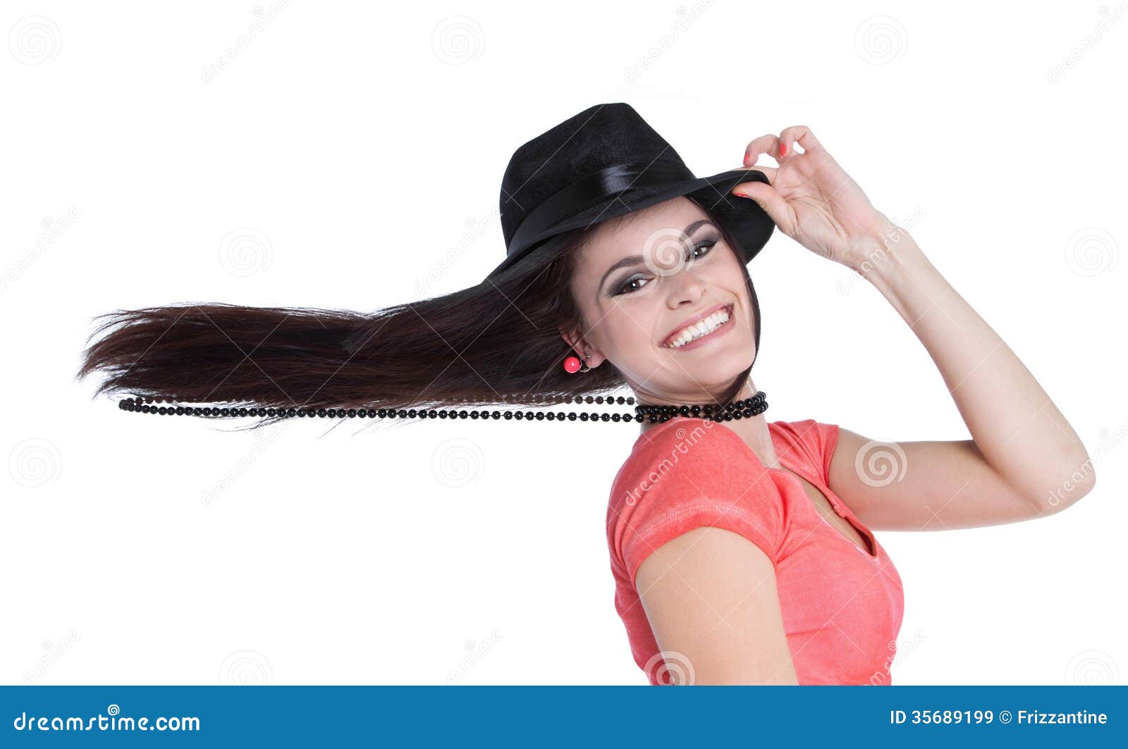 Smart girl with long hair stock image. Image of cool - 35689199