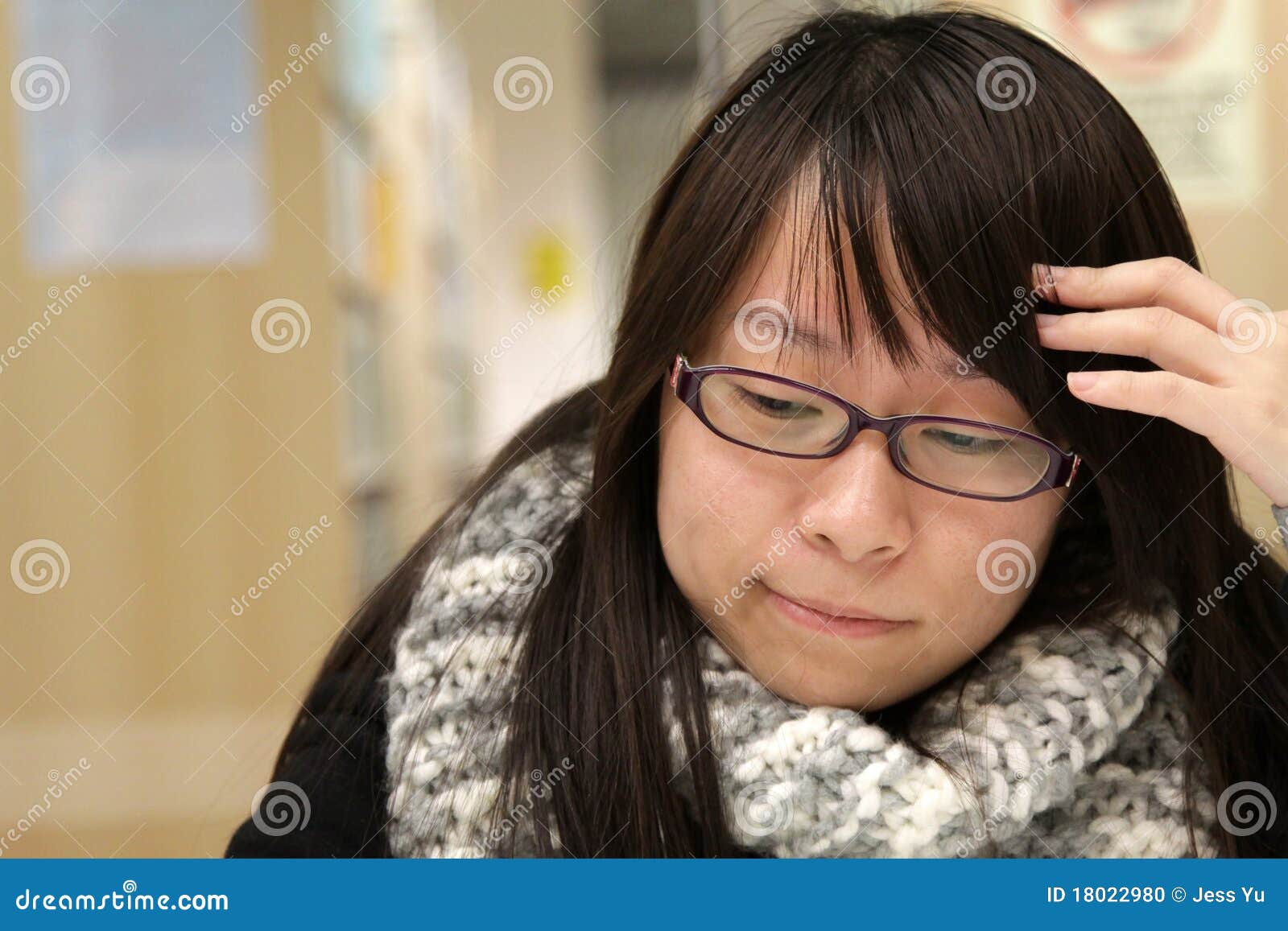 Smart girl who is thinking stock photo. Image of book - 18022980