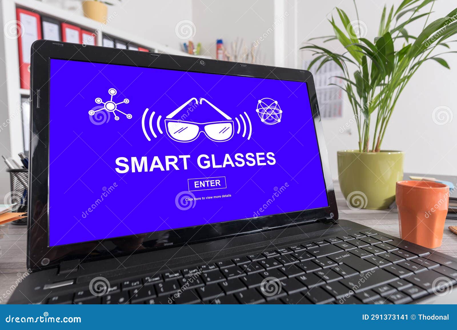 Smart Glasses Concept on a Laptop Stock Image - Image of gadget ...