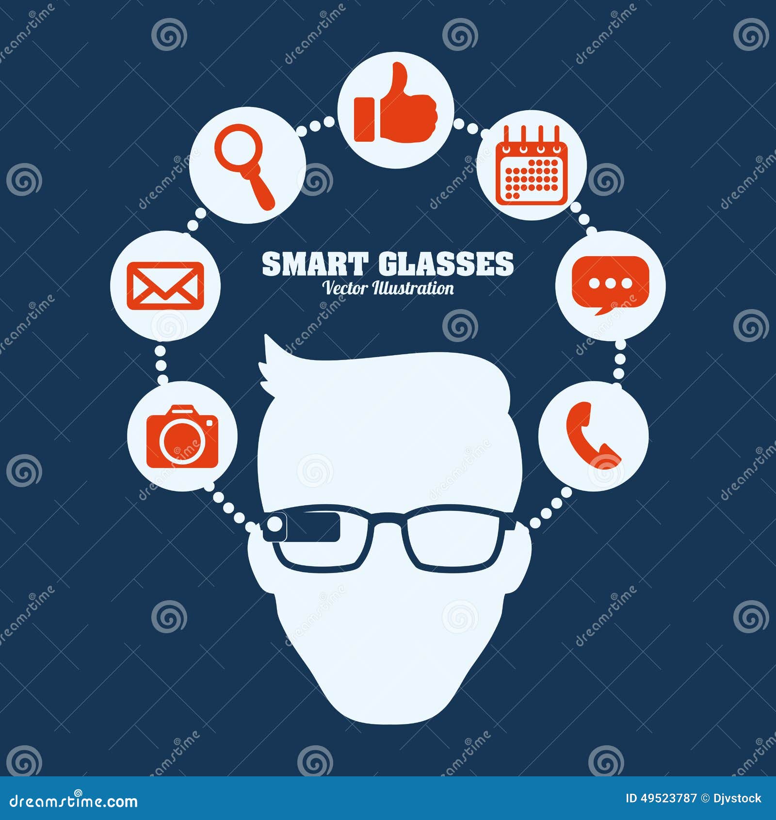 Smart glasses stock vector. Illustration of camera, human - 49523787