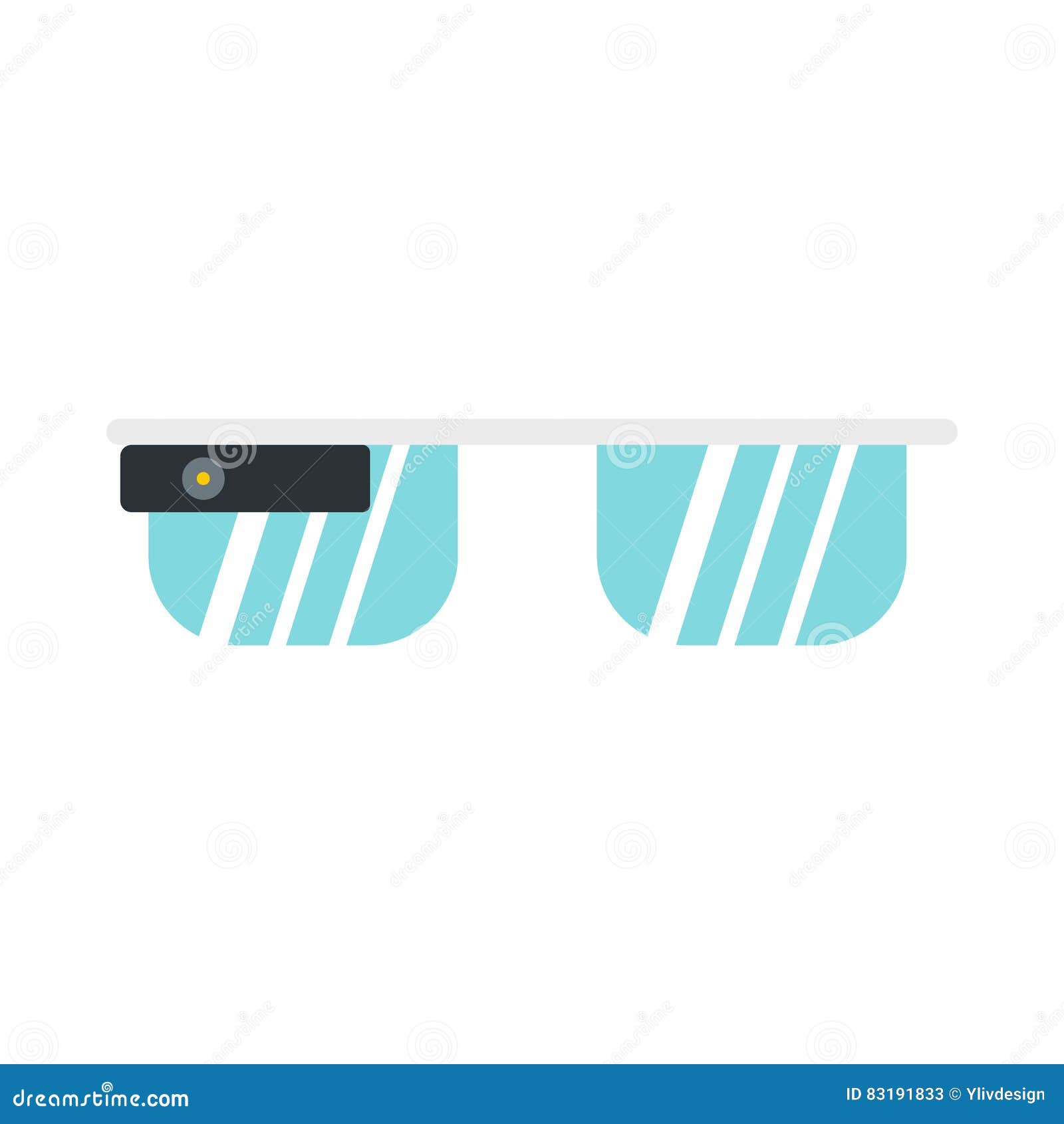 Smart Glasses Icon, Flat Style Stock Vector - Illustration of computer ...