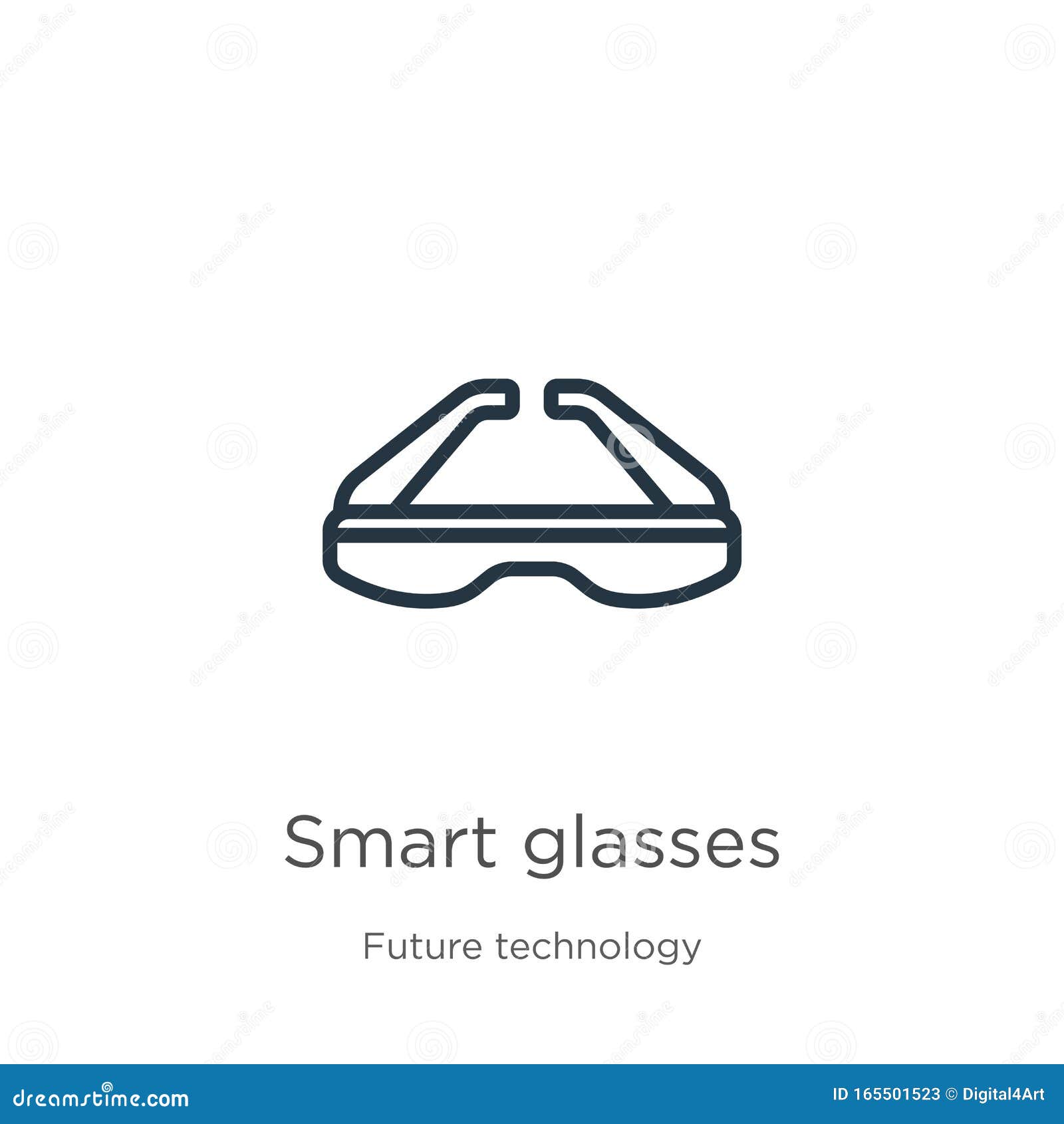 Smart Glasses Icon. Thin Linear Smart Glasses Outline Icon Isolated on ...