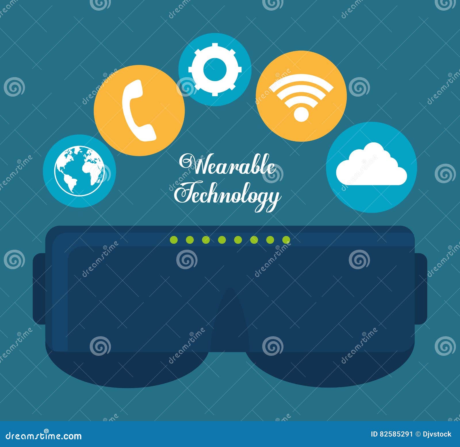 Smart Glasses Wearable Technology Icon Image Stock Vector ...