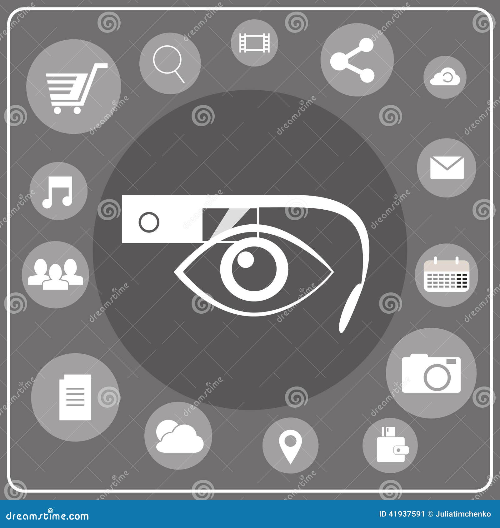 Smart glasses white icon stock vector. Illustration of blue - 41937591