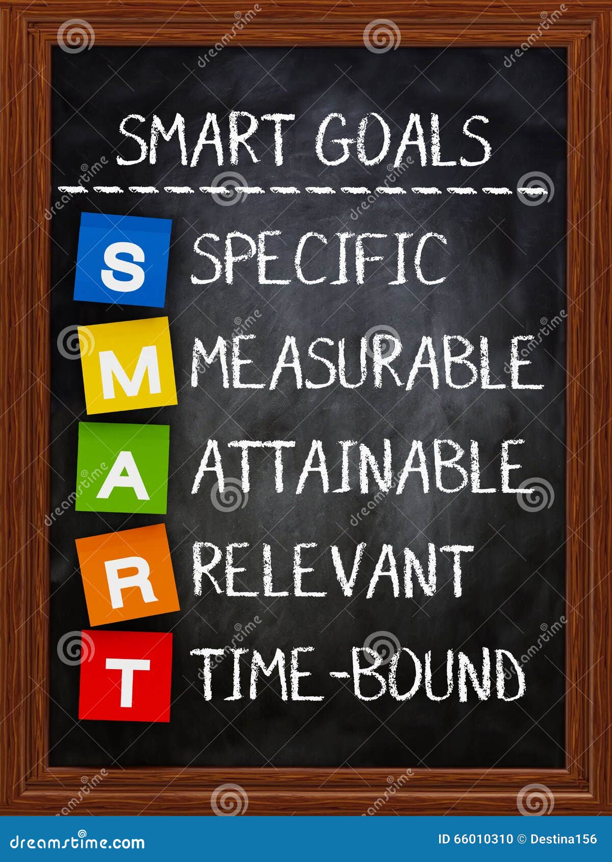 Smart goals on blackboard stock photo. Image of realistic - 66010310