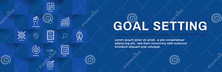 Smart Goals or Goal Setting Icon Set and Web Header Banner Stock Vector ...