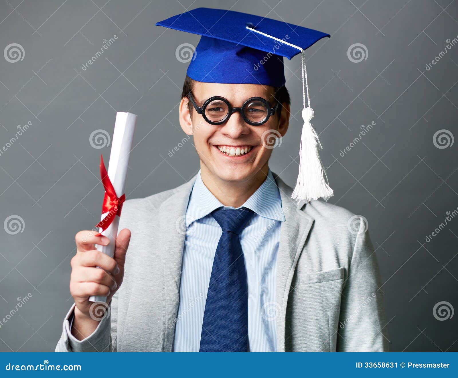 Smart graduate stock image. Image of eyeglasses, confident - 33658631