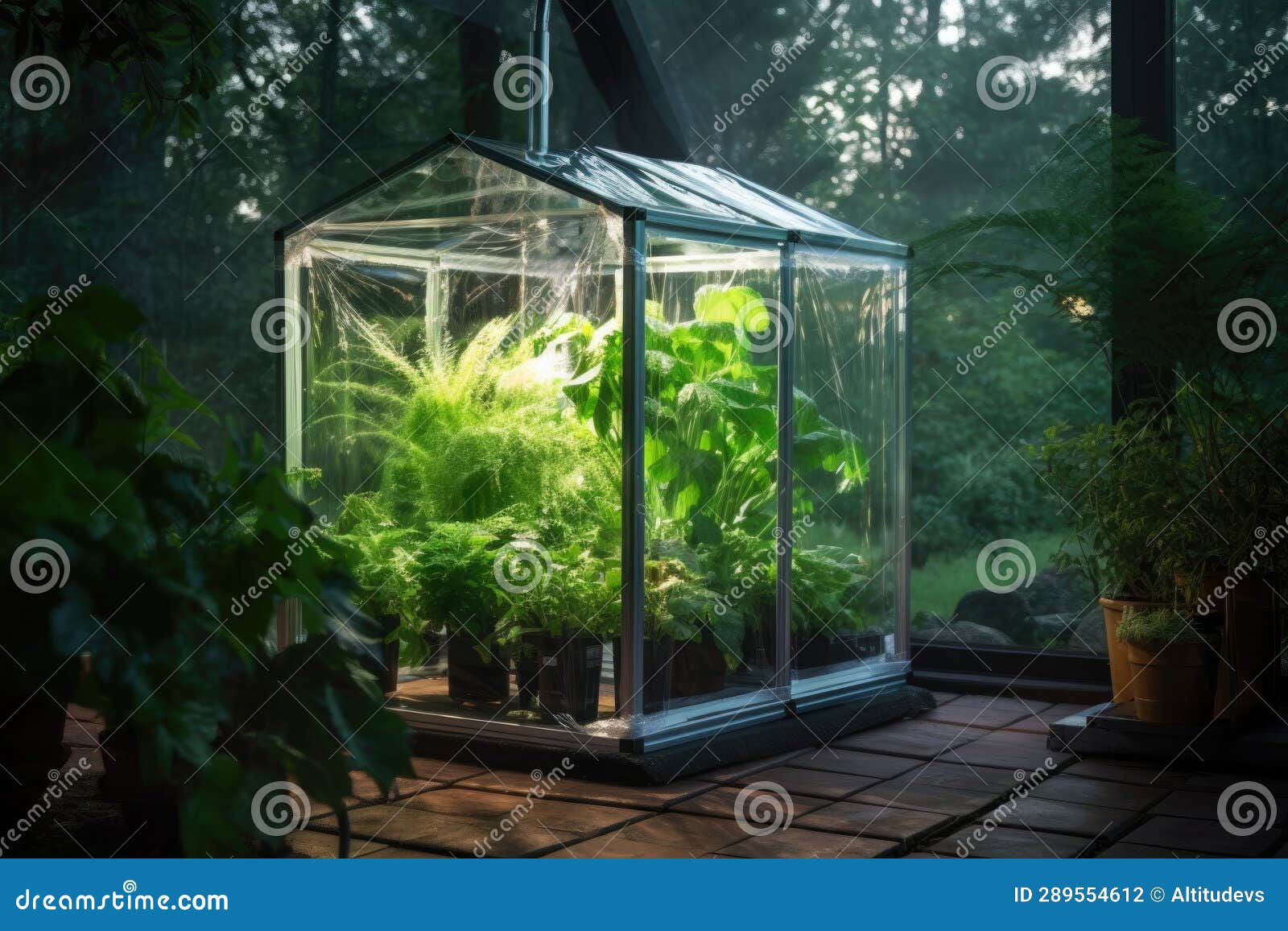 Smart Greenhouse Controlling Temperature and Humidity Stock Photo ...