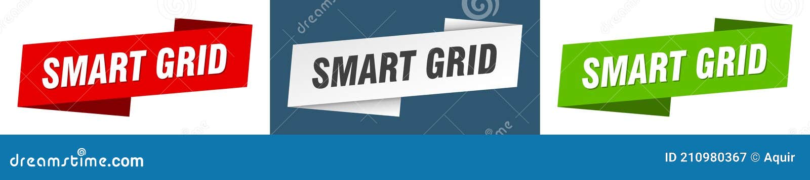 Smart Grid Banner. Smart Grid Ribbon Label Sign Set Stock Vector ...