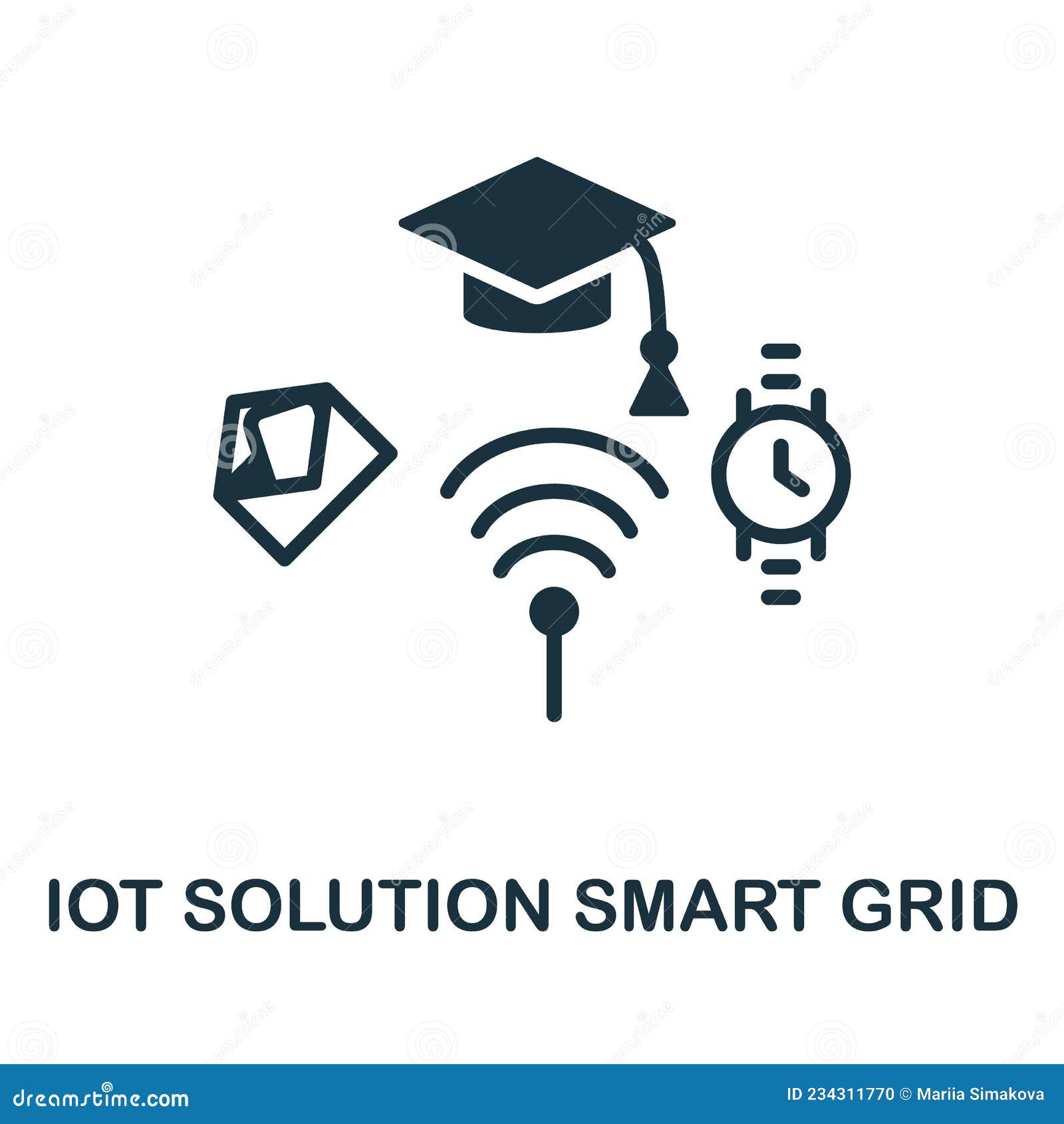 Smart Grid Icon. Monochrome Sign from Iot Solution Collection. Creative ...