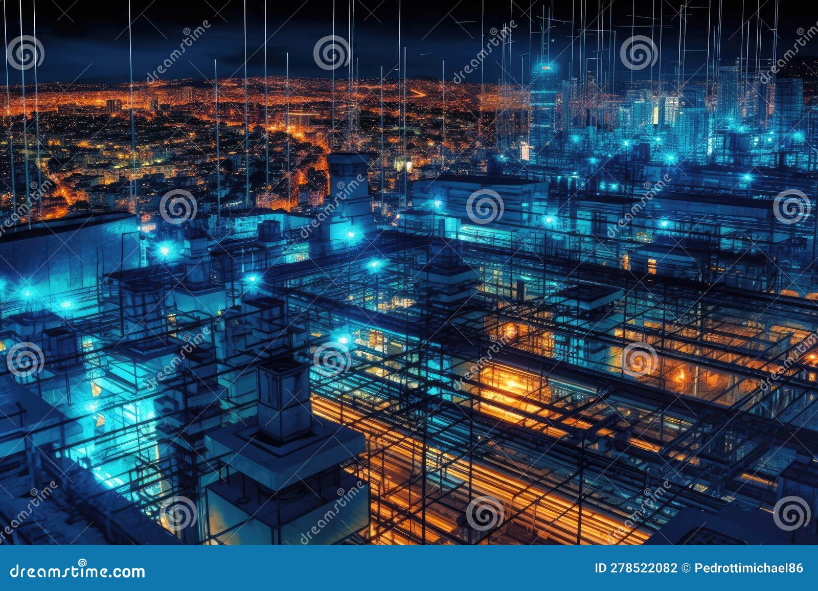 Smart grid system stock illustration. Illustration of change - 278522082