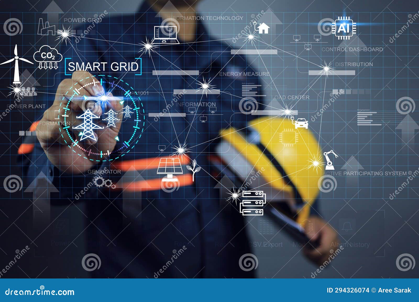 Smart Grid Technology stock photo. Image of transmission - 294326074