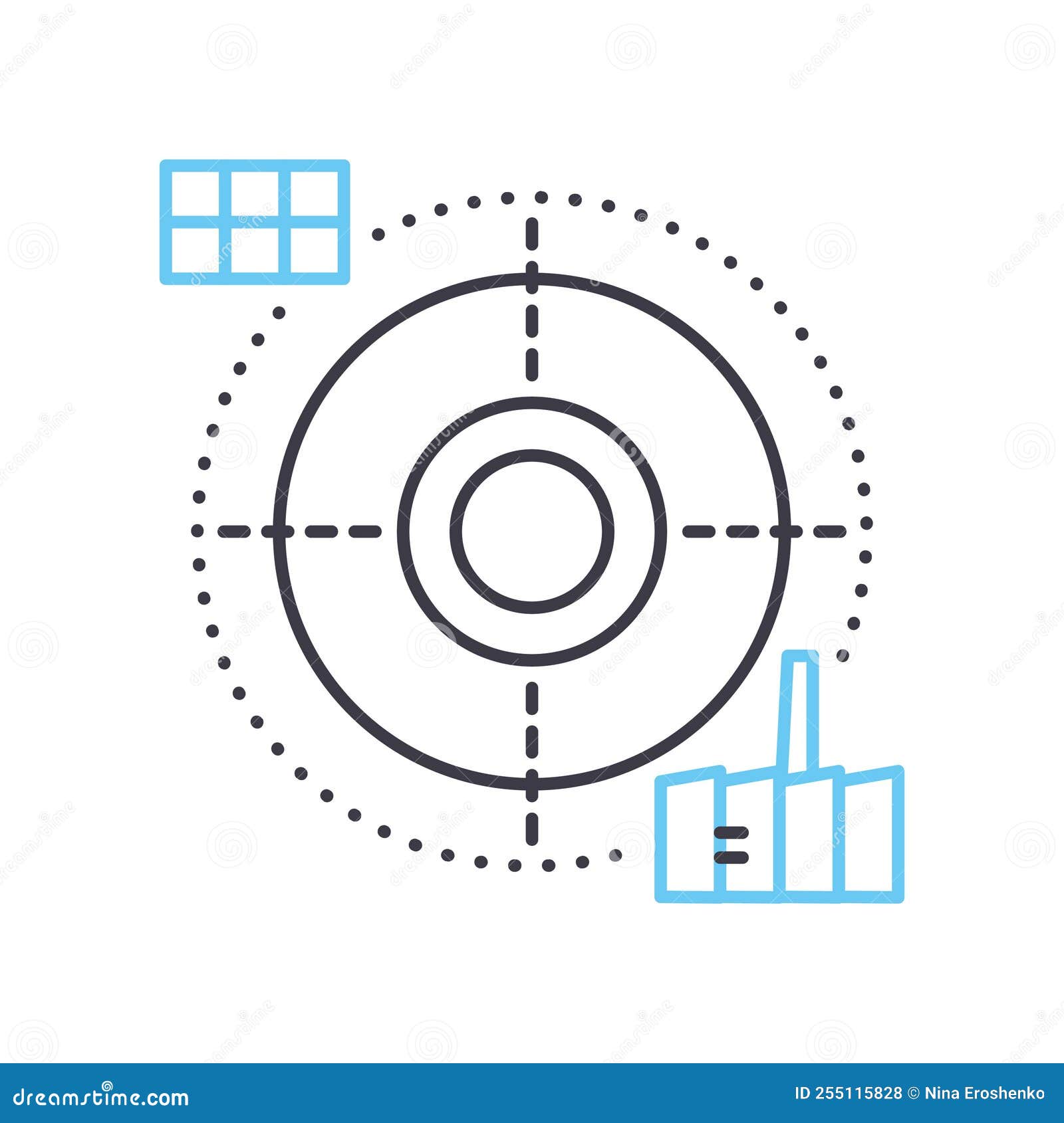 Smart Grid Technology Line Icon, Outline Symbol, Vector Illustration ...