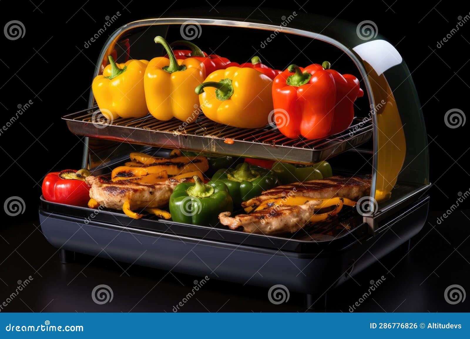 Smart Grill with a Colorful Assortment of Peppers Stock Photo - Image ...