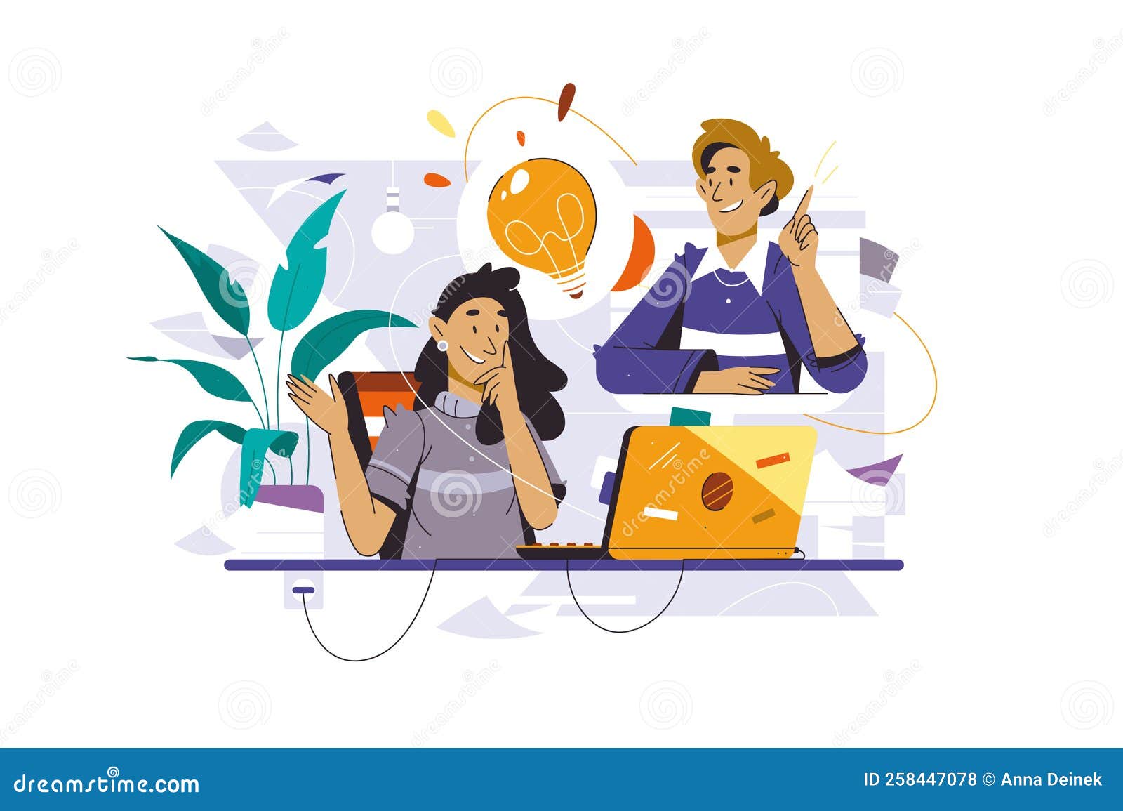 Smart Guy with Bright Genius Idea in Office, Success Stock Vector ...