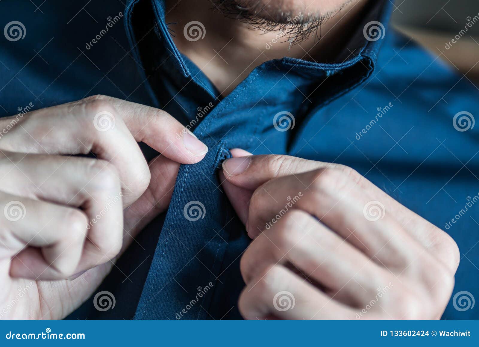 Smart Guy Button Up His Shirt Stock Photo - Image of charming ...