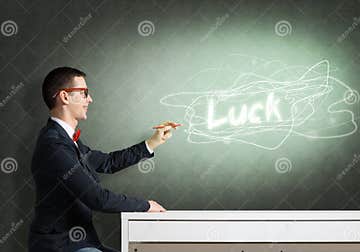 Smart guy draw on wall stock photo. Image of smart, male - 65730650