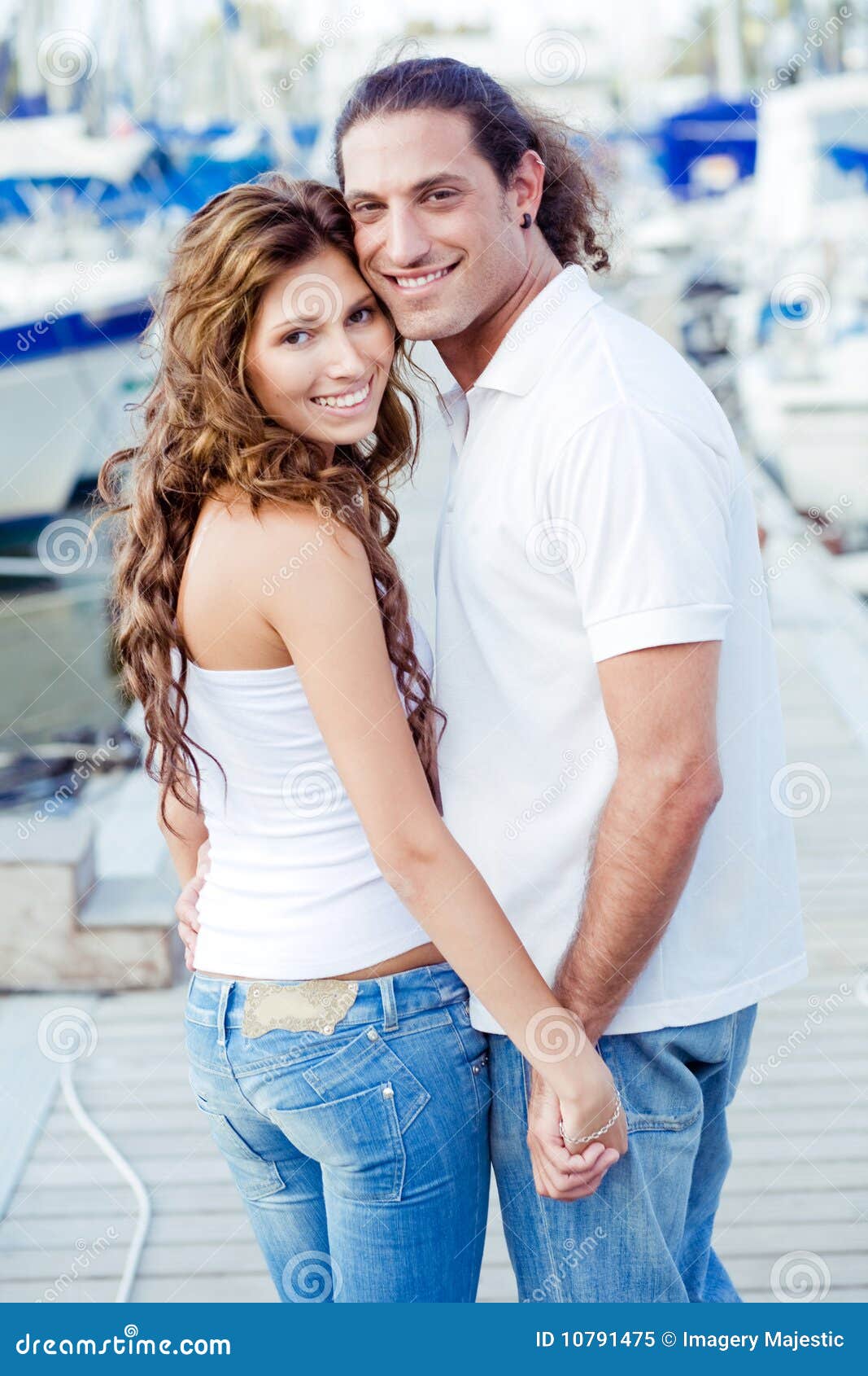 Smart Guy with Girlfriend at Harbour Stock Image - Image of carefree ...