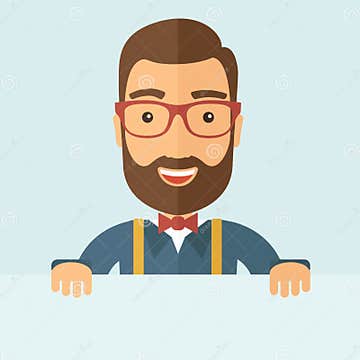 Smart guy holding board stock vector. Illustration of flat - 51004362
