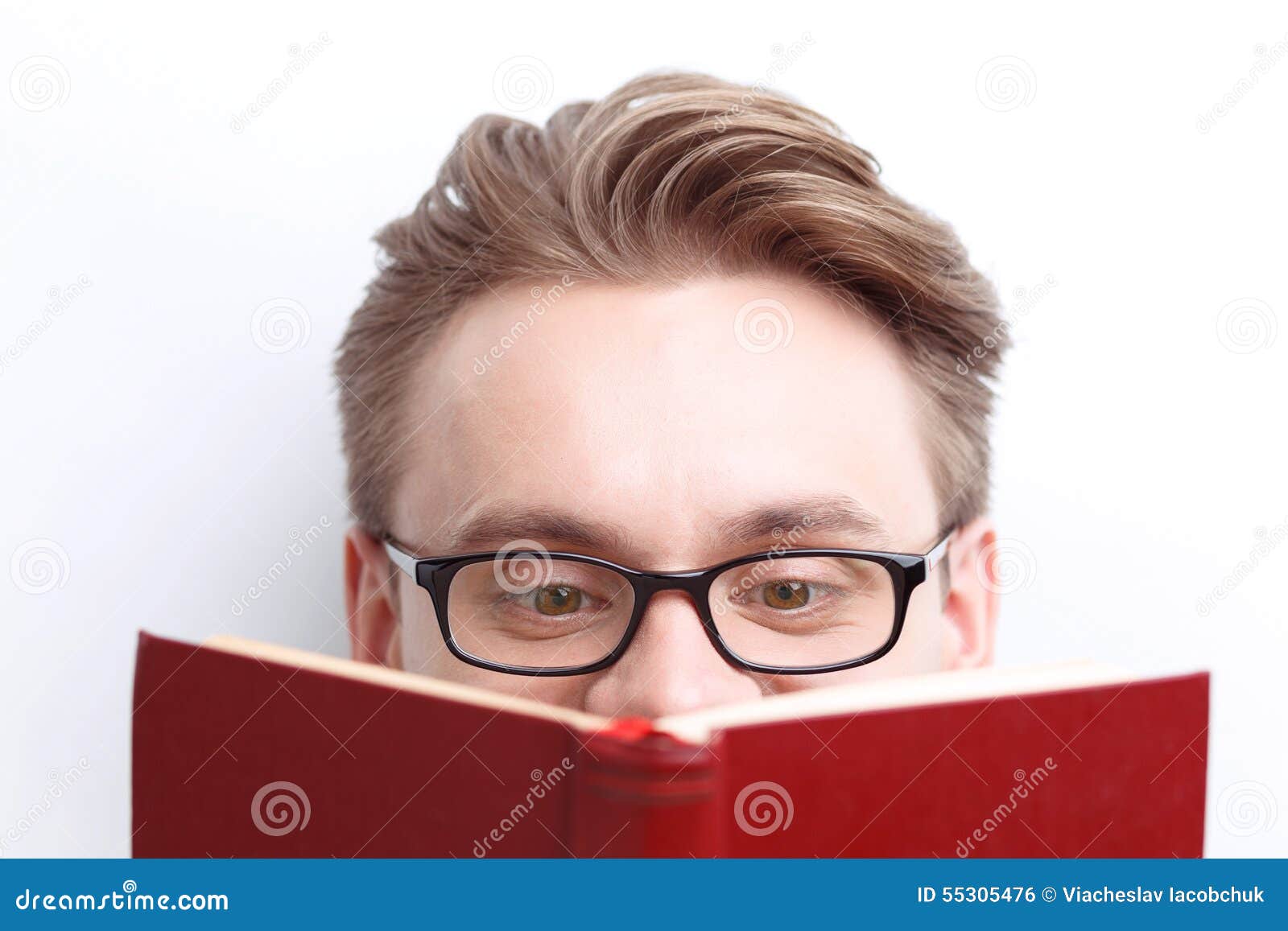 Smart Guy Involved in Reading Stock Photo - Image of hands, male: 55305476