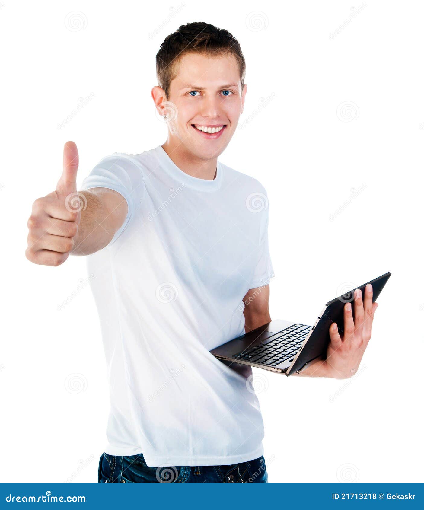 Smart guy with a laptop stock photo. Image of computer - 21713218