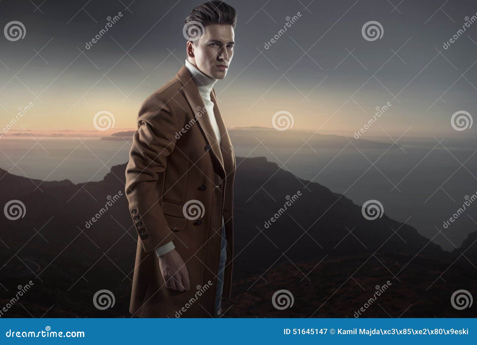 Smart Guy Over the Marine Panorama Stock Image - Image of pose ...
