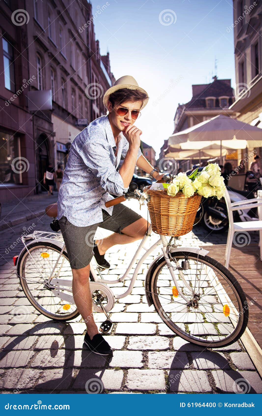 Smart Guy Riding a Retro Bike Stock Photo - Image of motion, elegant ...