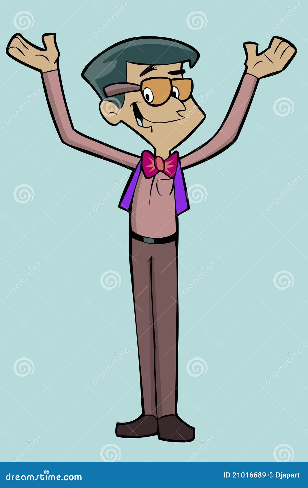 Smart Guy Rising His Own Hand Stock Vector - Illustration of cartoon ...