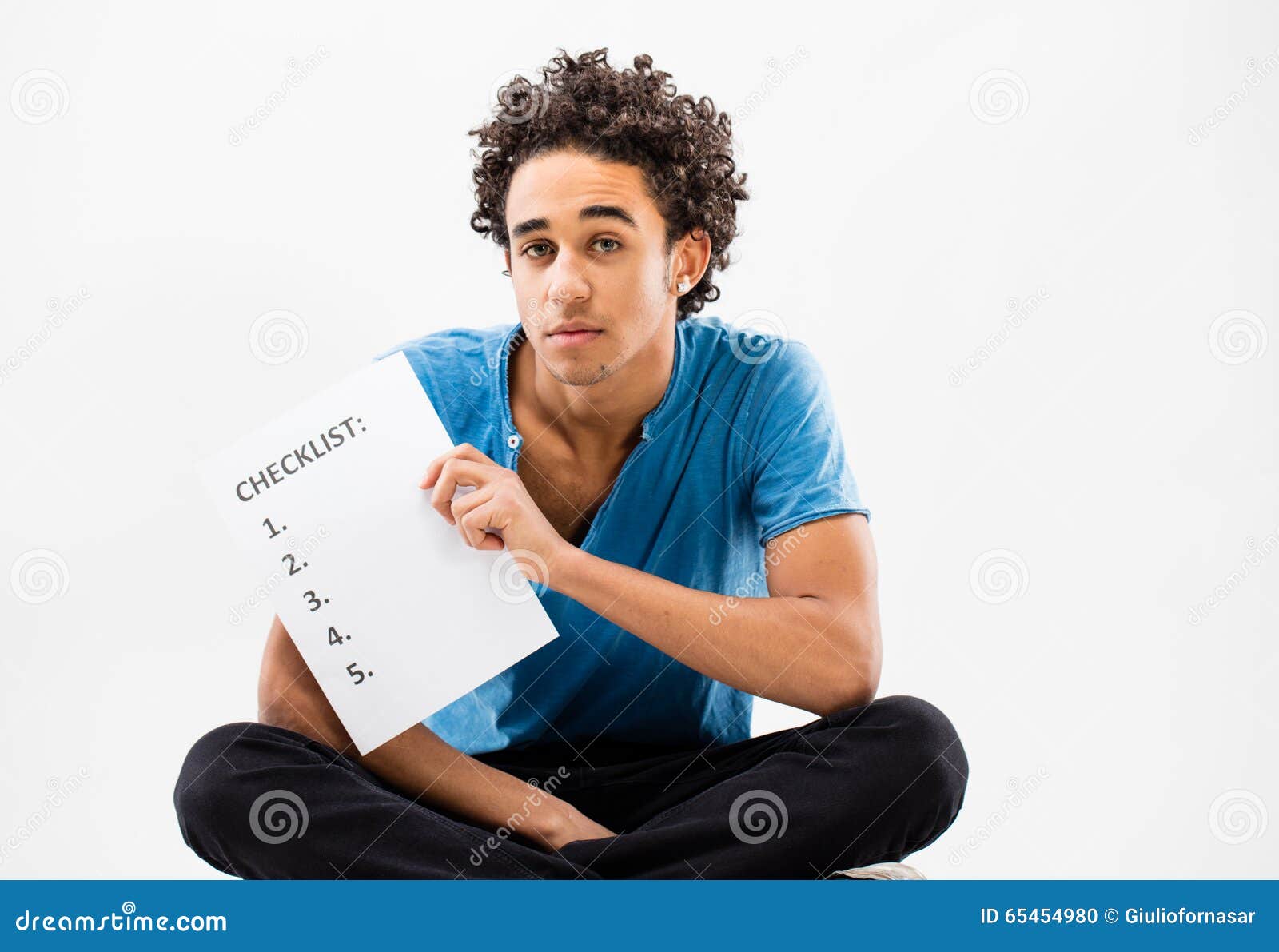Smart Guy Shows a Check List on a Sheet Stock Photo - Image of concept ...