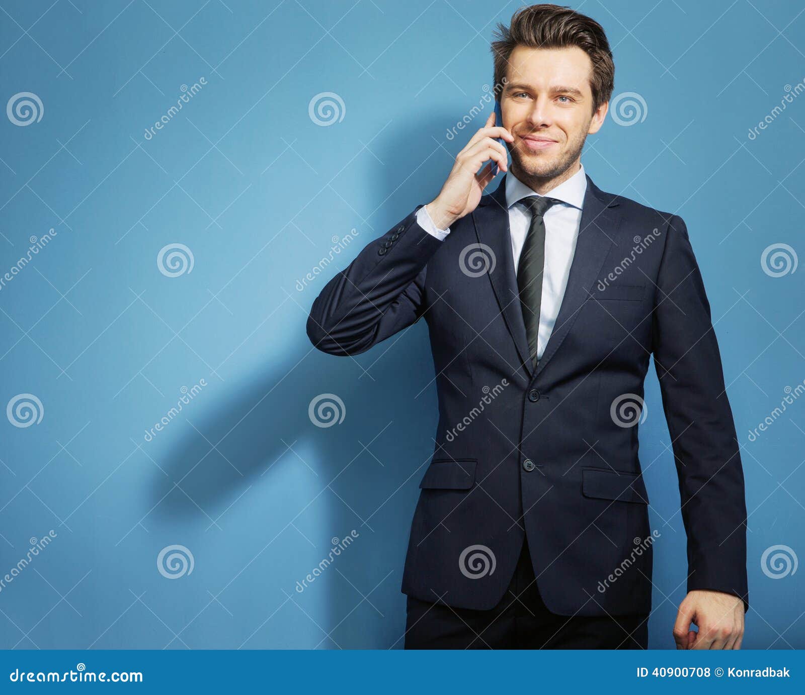 Smart Guy Talking by the Cell Phone Stock Photo - Image of design ...
