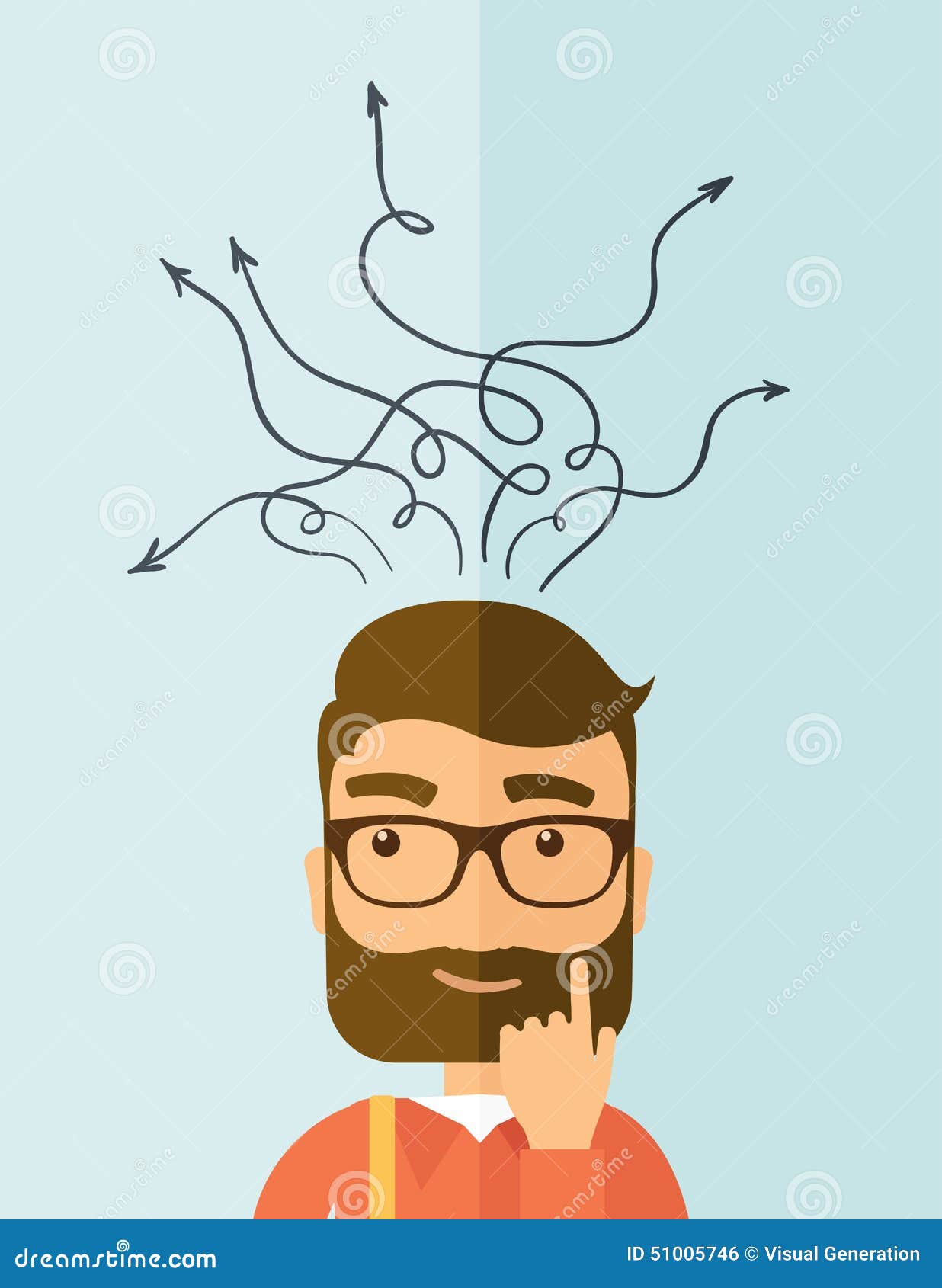 Smart Guy Thinking of Choice Stock Vector - Illustration of employment ...