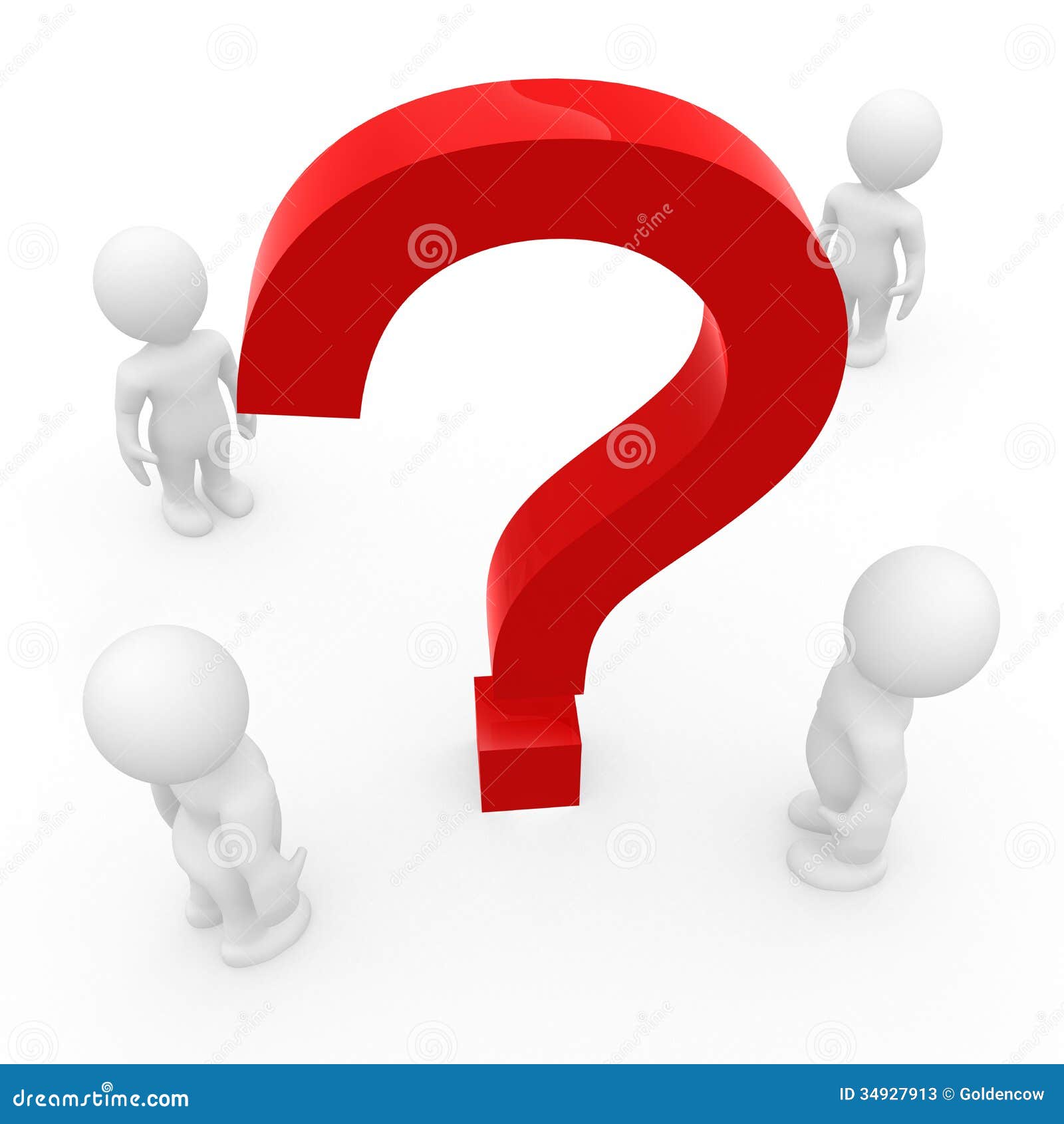 Smart Guys with a Huge Question Mark Stock Illustration - Illustration ...