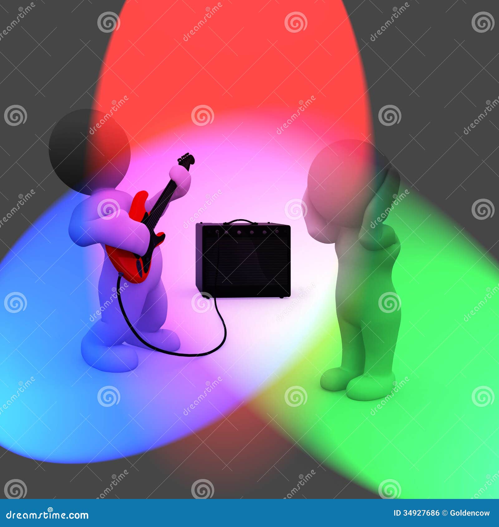 Smart Guys Making Music Loudly Stock Illustration - Illustration of ...