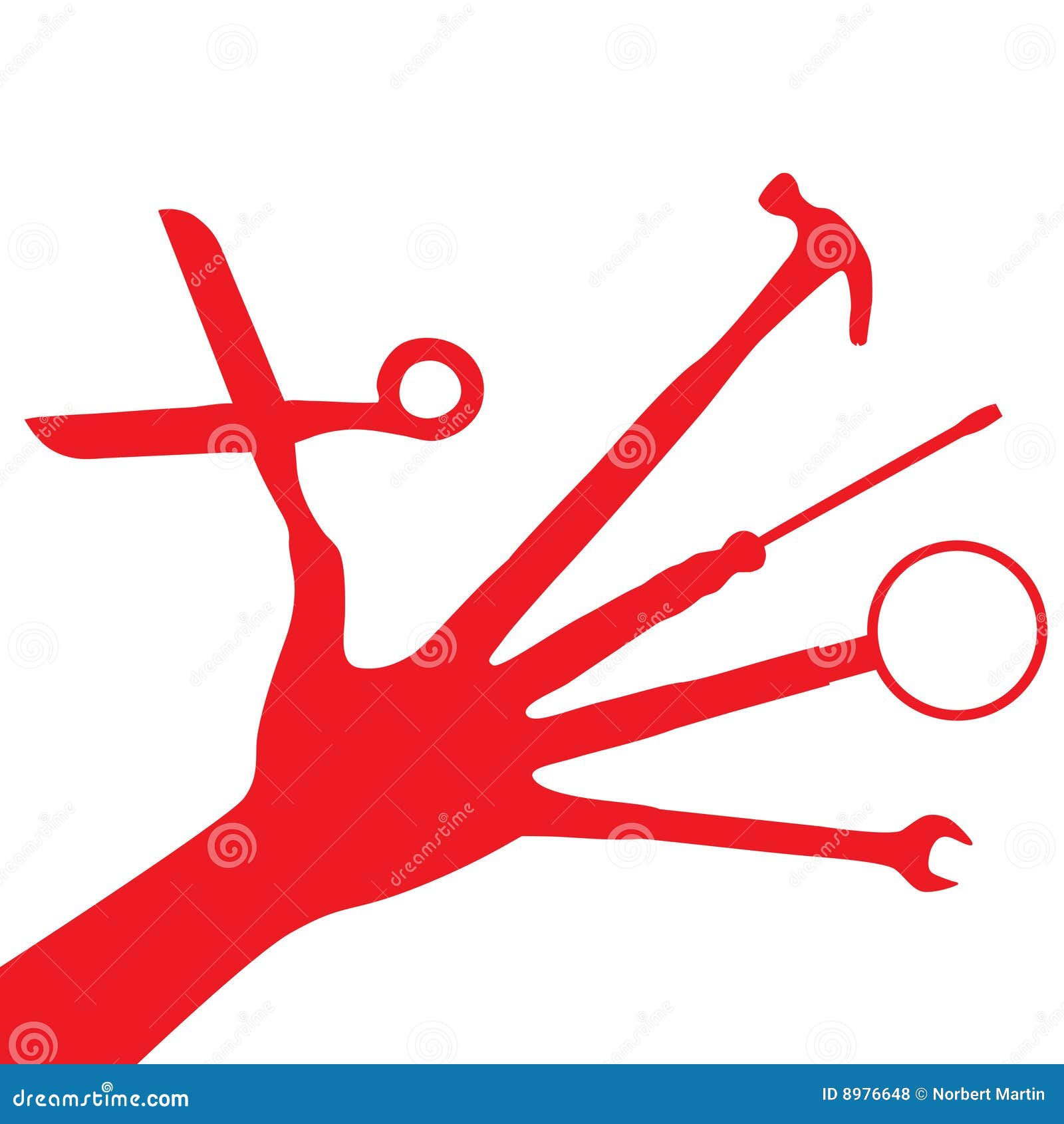 The smart hand stock vector. Illustration of tool, chop - 8976648