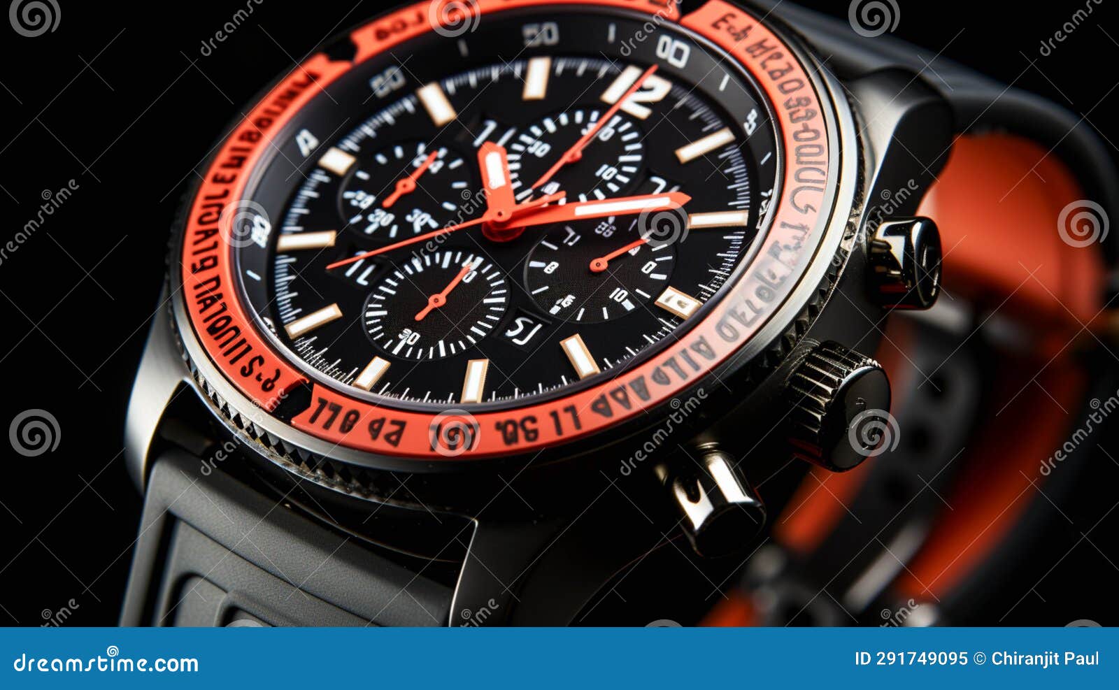 Smart Hand Watch on Black Background Stock Image - Image of watch, hand ...