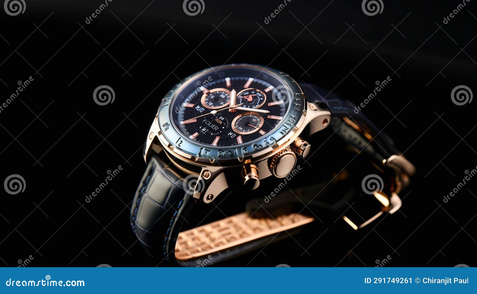 Smart Hand Watch on Black Background Stock Image - Image of sport ...