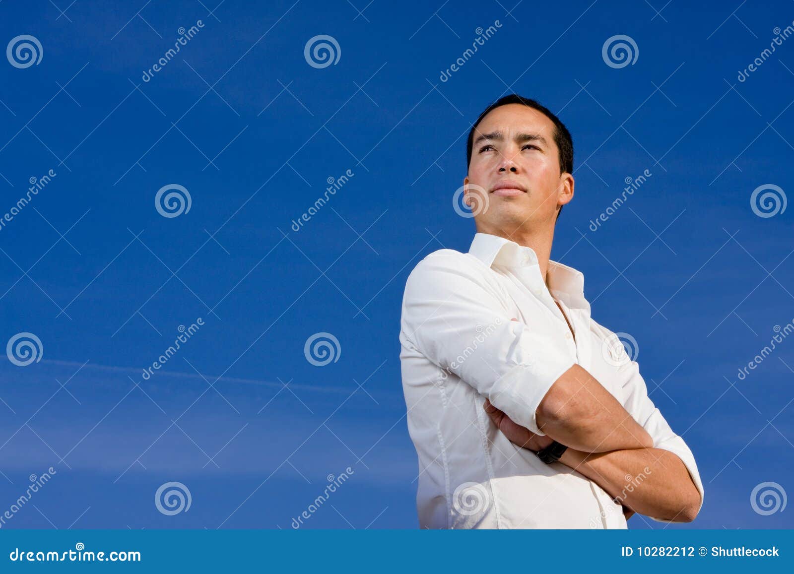 Smart Handsome Asian Man Looking Forward Stock Photo - Image of ...