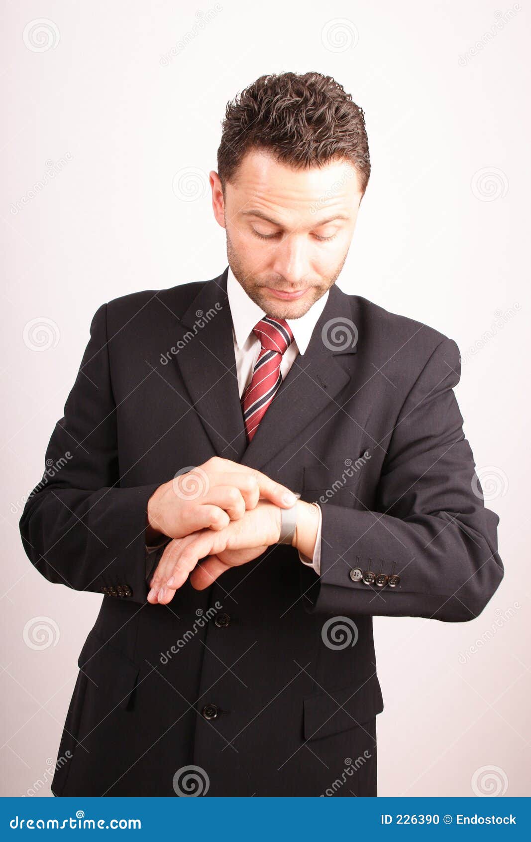 Smart Handsome Businessman Checking Time Stock Photo - Image of focused ...