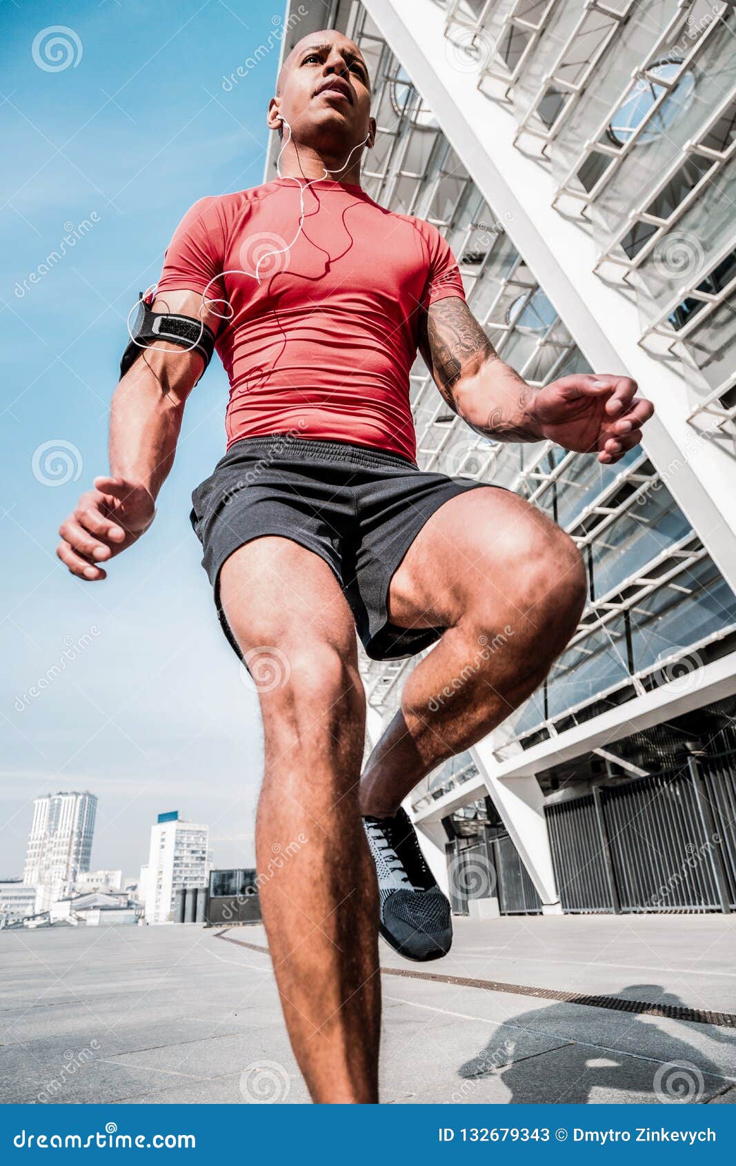 Smart Handsome Man Running during His Workout Stock Image - Image of ...