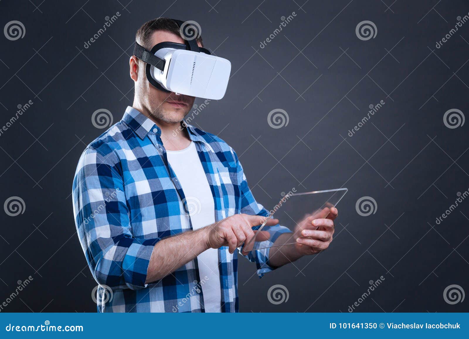 Smart Handsome Man Using a Digital Device Stock Photo - Image of ...