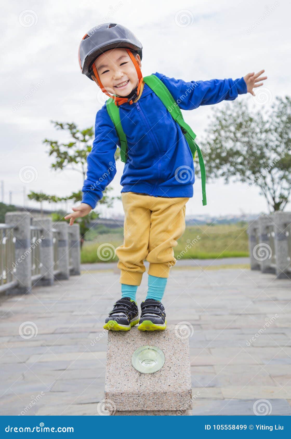 Smart Happy Kid Smiling in the Park Stock Image - Image of smart, green ...
