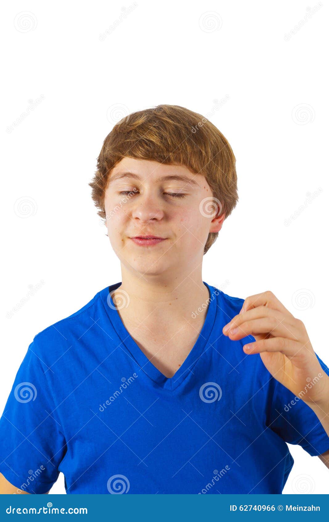 Smart Happy Young Boy Posing Stock Photo - Image of adult, hand: 62740966
