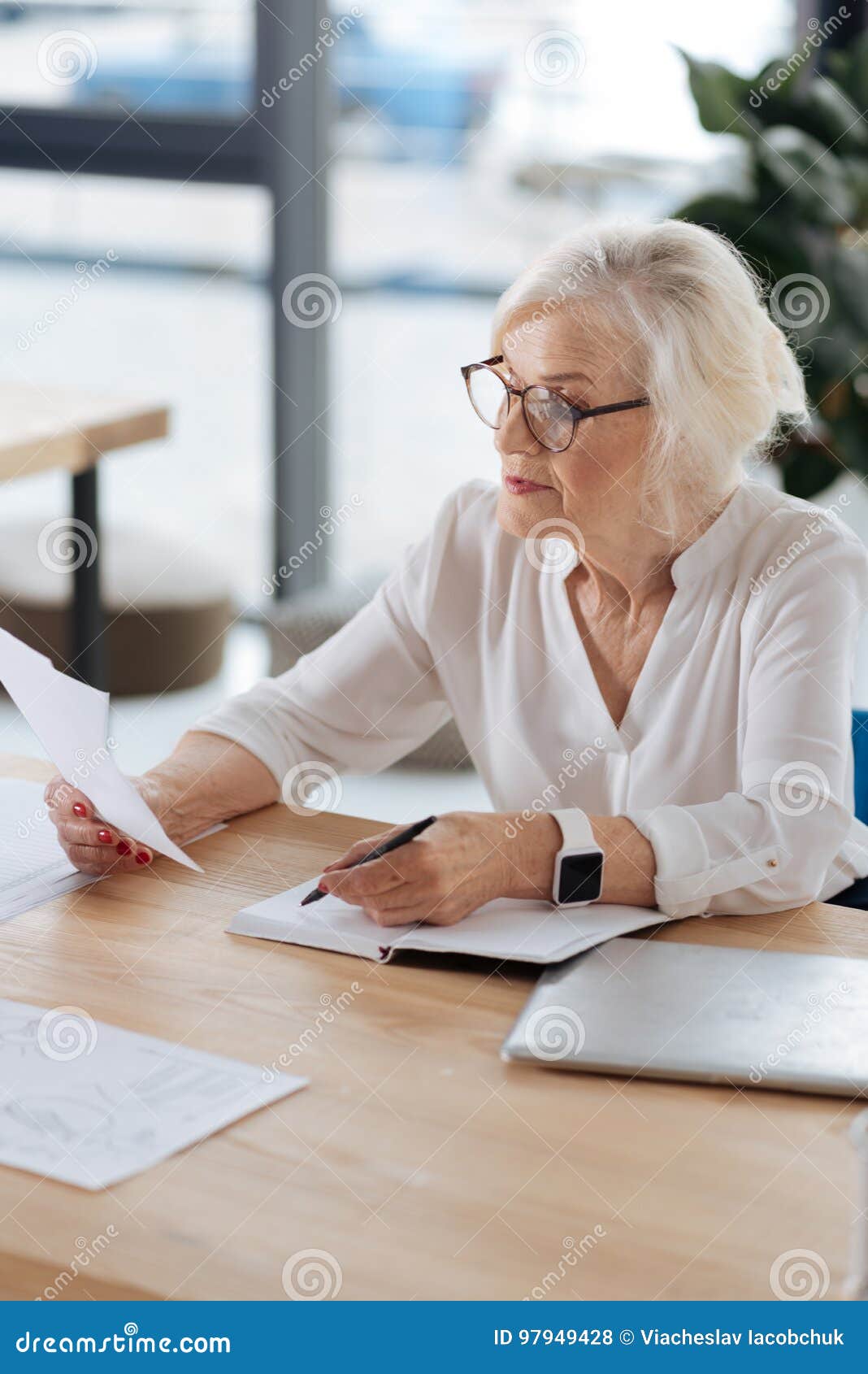 Smart Hard Working Woman Working in Her Office Stock Photo - Image of ...