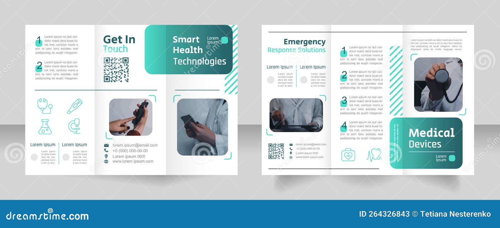 Smart Health Technologies Trifold Brochure Template Design Stock Vector ...