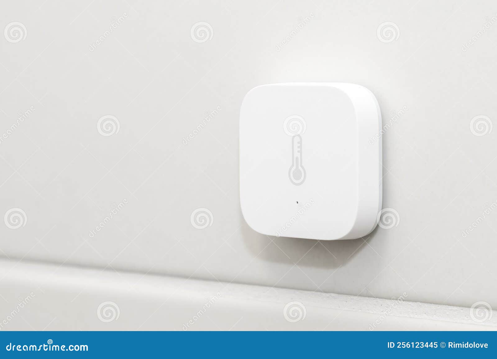 Smart Heat Sensor on the White Wall Stock Image - Image of home, wall ...