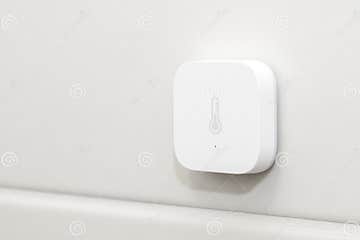 Smart Heat Sensor on the White Wall Stock Image - Image of home, wall ...