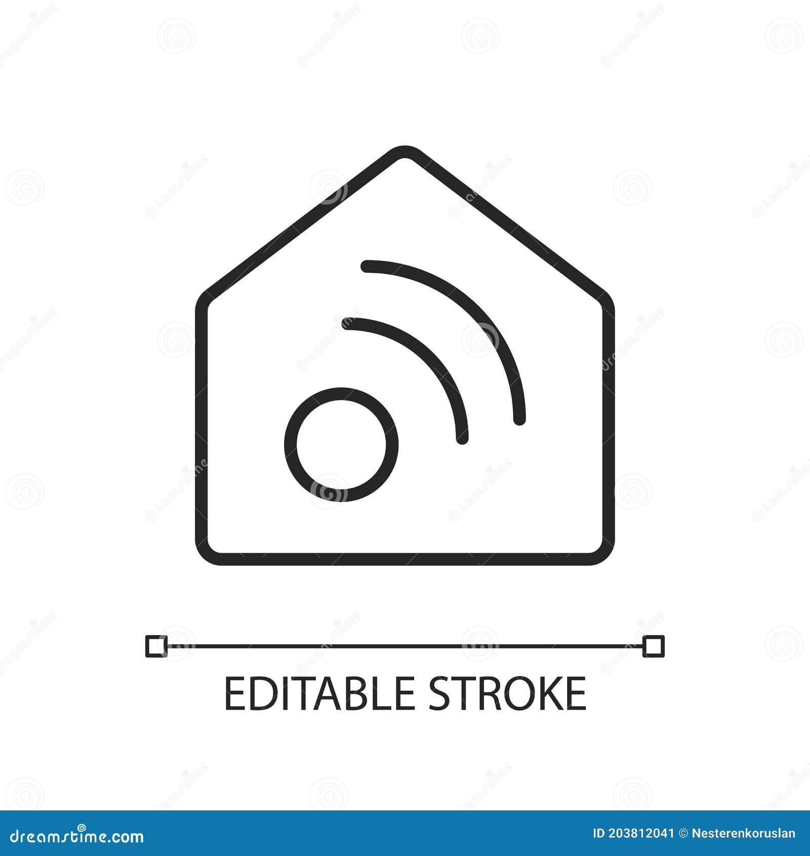 Smart Home App Pixel Perfect Linear Icon Stock Vector - Illustration of ...