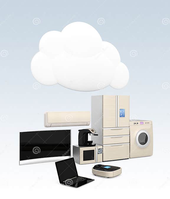 Smart Home Appliances with Cloud Object for IoT Concept Stock ...