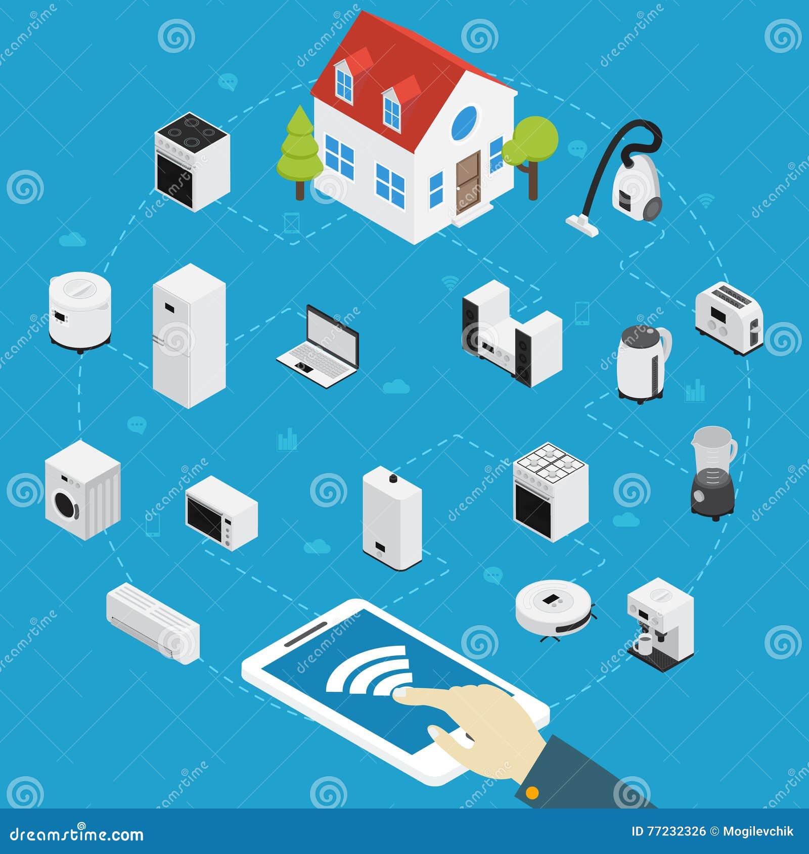 Smart Home Appliances Isometric Composition Stock Vector - Illustration ...