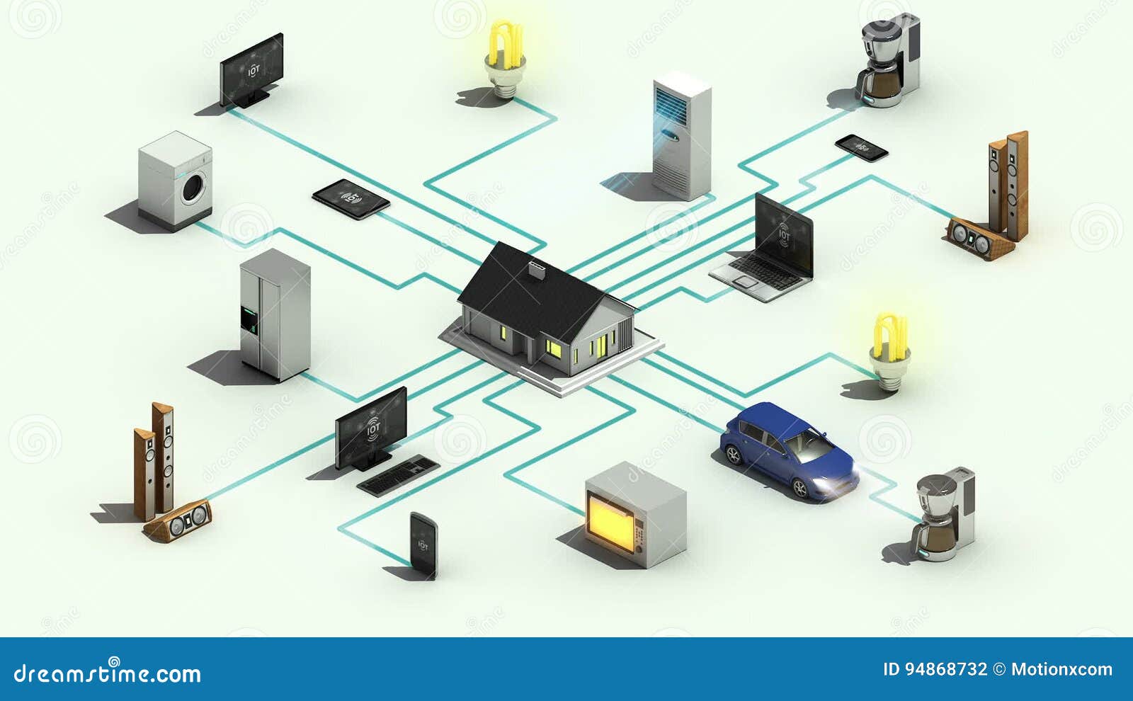 Smart Home Appliances Technology Concept 3 Dimensional Animation.2 ...